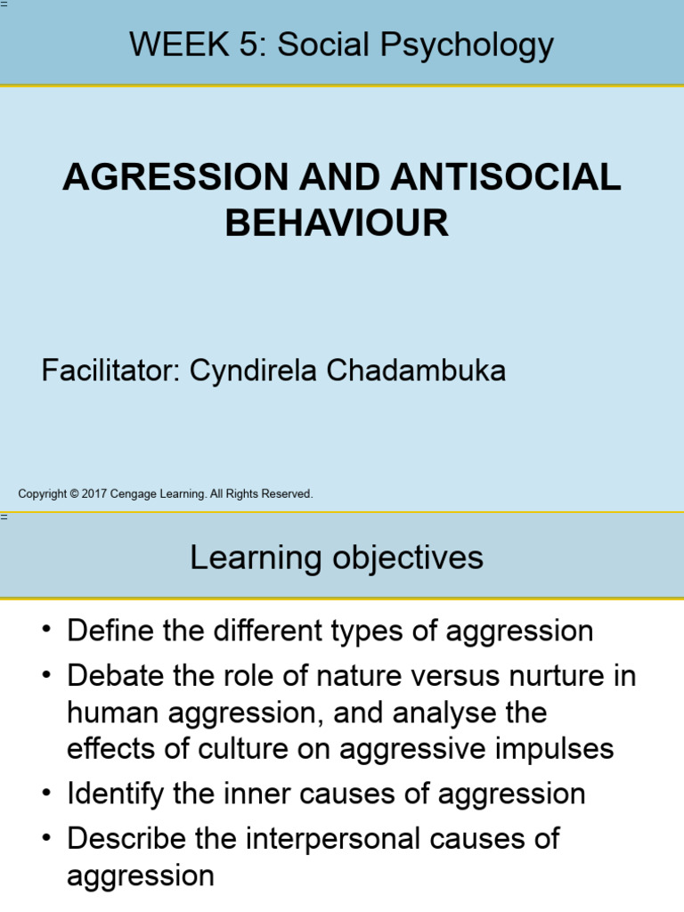 Agression and Antisocial BHVR | PDF | Aggression | Instinct