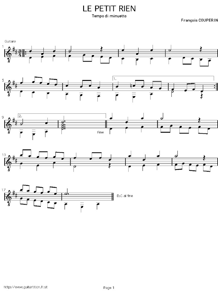 Couperin, François - Le Petit Rien (Tempo Di Minuetto) | PDF