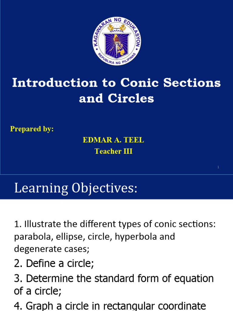 Lesson 1.1 Introduction To Conic Sections and Circles | PDF | Circle ...