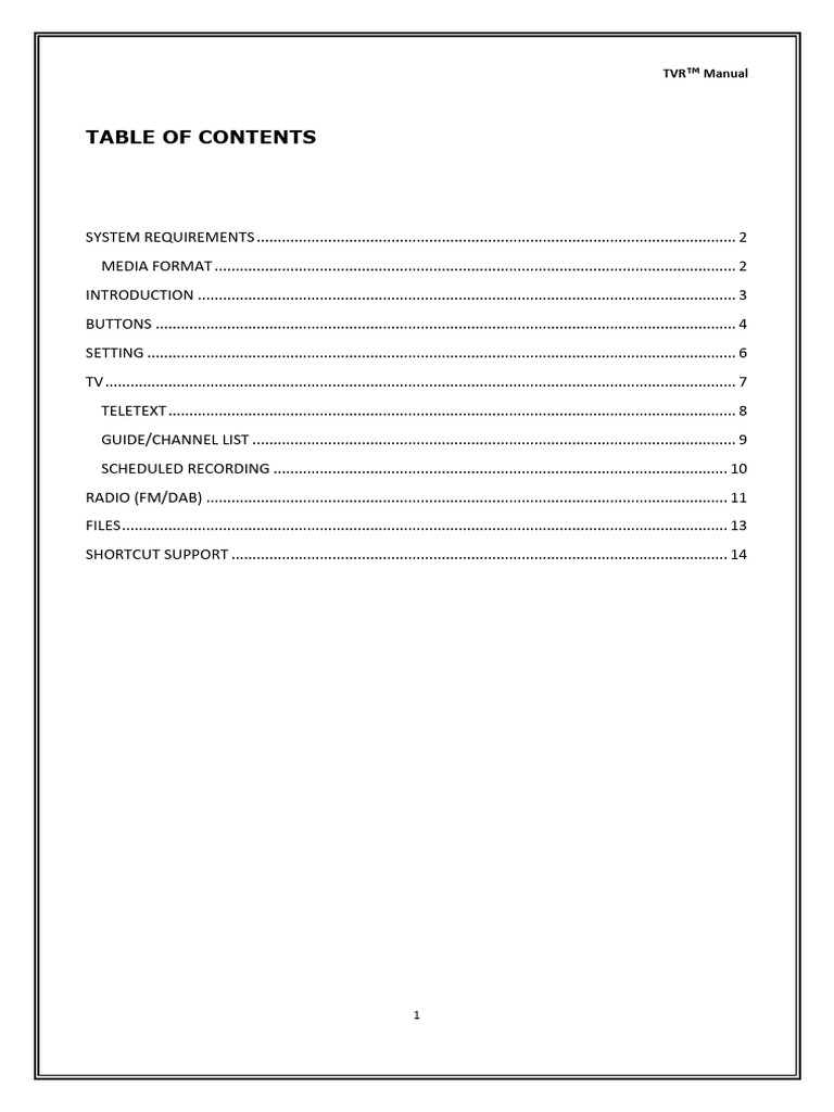 TVR User Manual | PDF