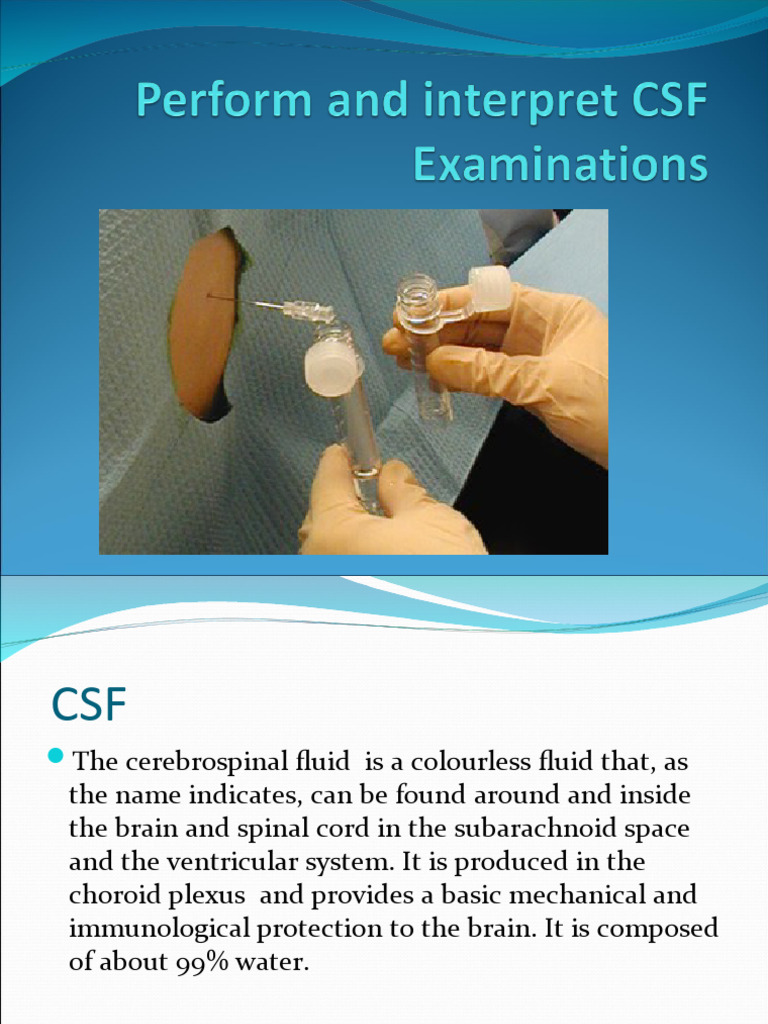 Perform and Interpret CSF Examinations | PDF | Meningitis ...
