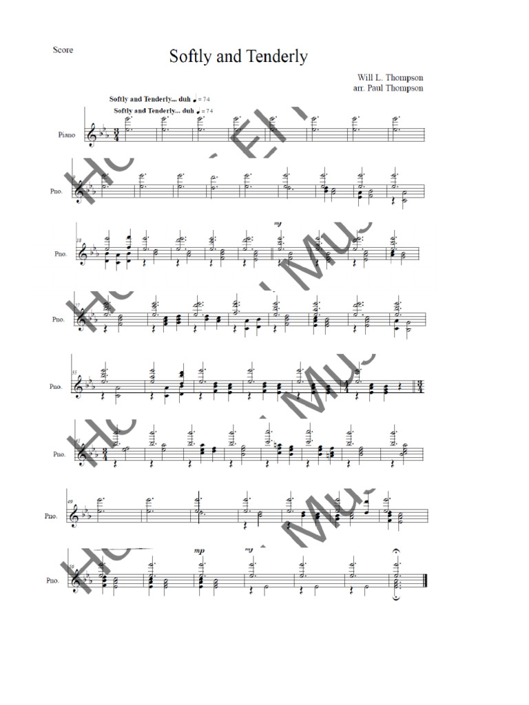 Softly and Tenderly PIANO | PDF