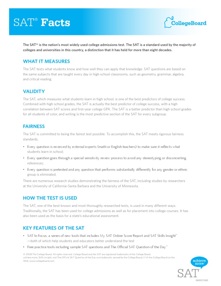 Sat Facts | PDF | Career & Growth | Wellness