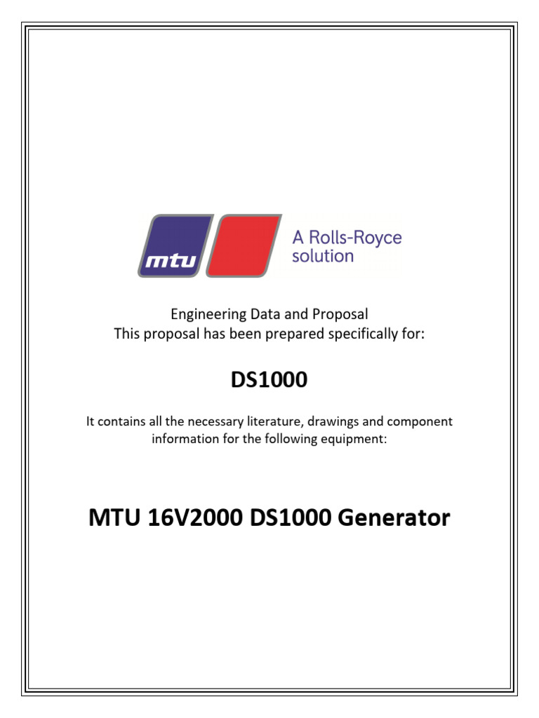 New MTU DS1000 Submittal | PDF | Électrotechnique
