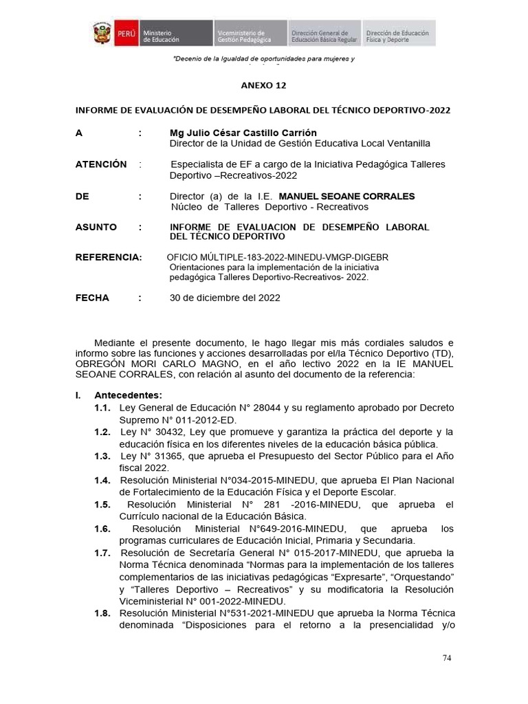 Ficha de Evaluación de Desempeño TD-DR | PDF | Maestros