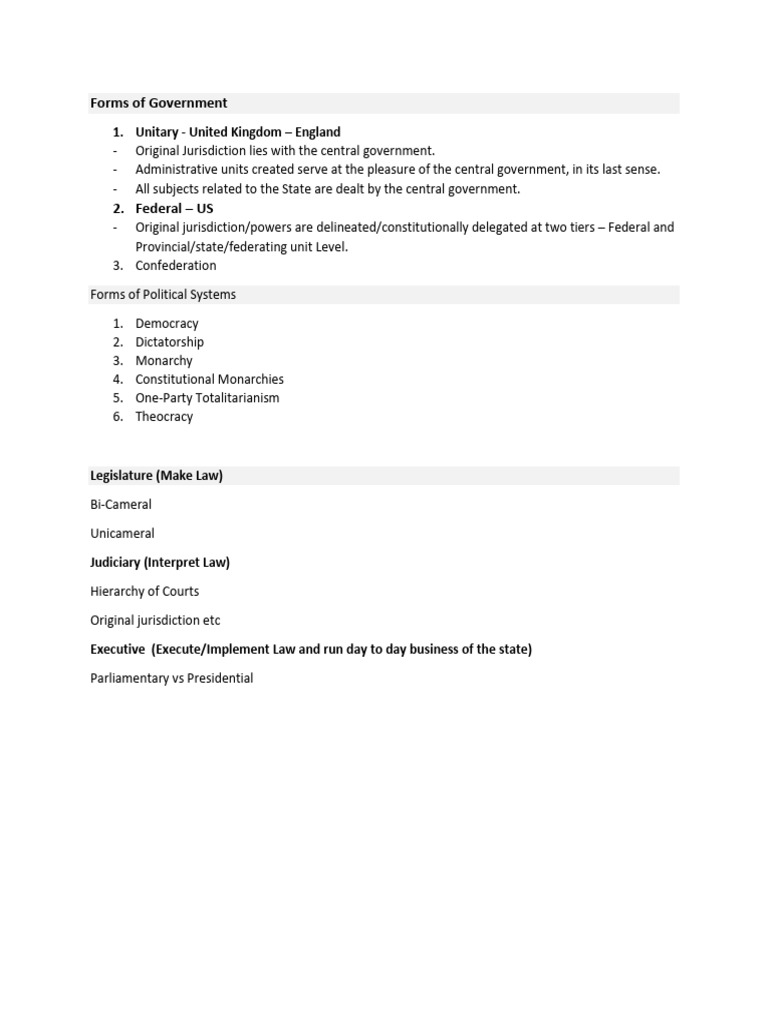 Forms of Government | PDF