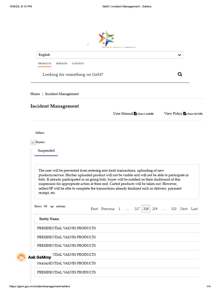 GeM - Incident Management - Sellers | PDF | Computing | Information Technology