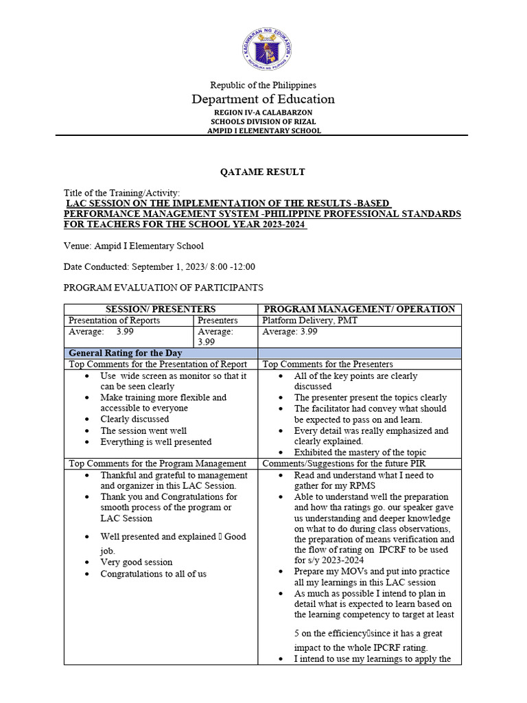 Qatame Result | PDF | Communication | Education Theory