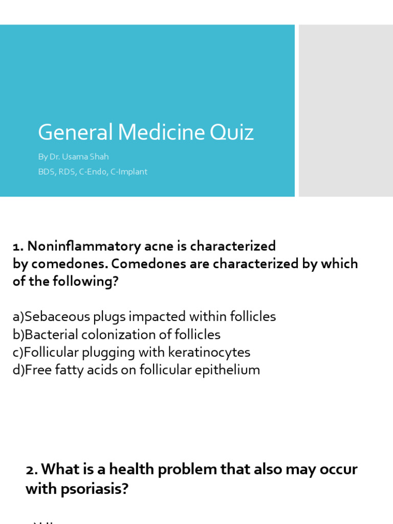 General Medicine Quiz | PDF