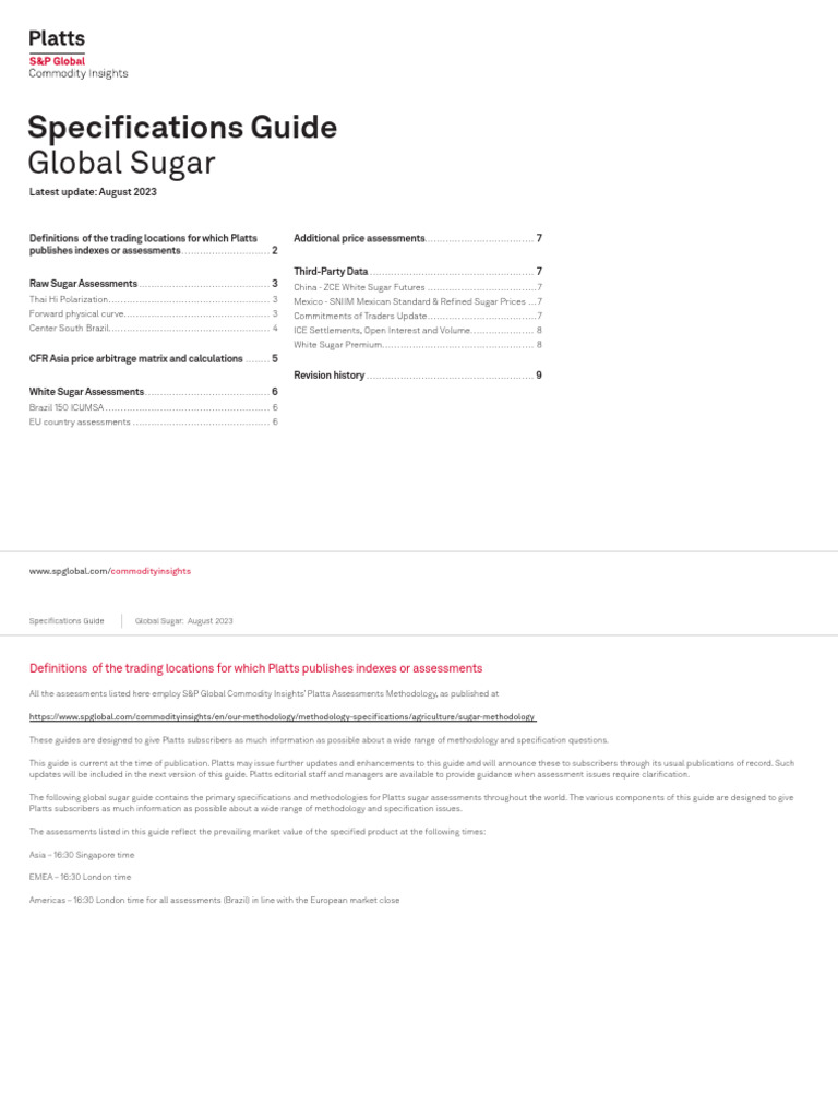 Sugar Methodology | PDF | Futures Contract | Cargo