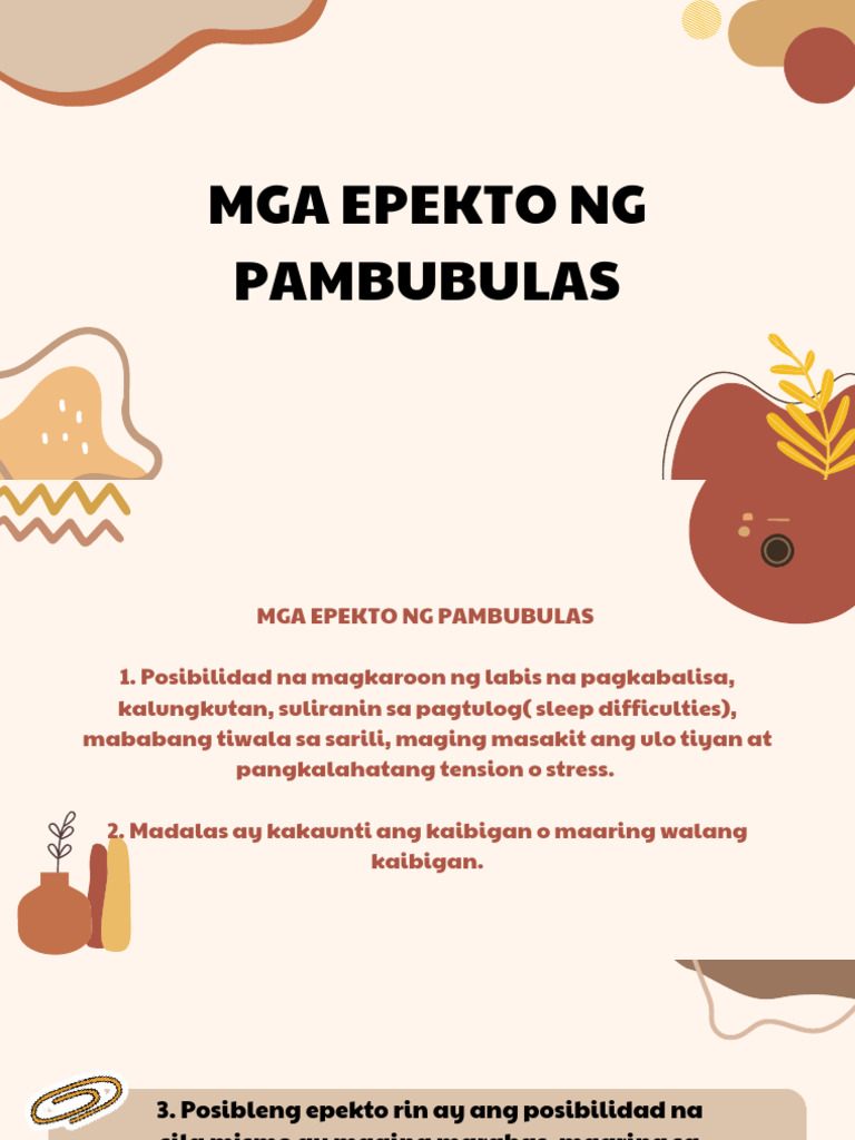 Mga Epekto NG Pambubulas | PDF