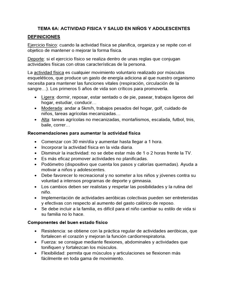 Tema 6a | PDF | Obesidad | Ejercicio aerobico