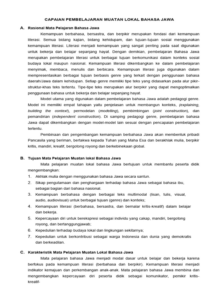 CP Bahasa Jawa | PDF