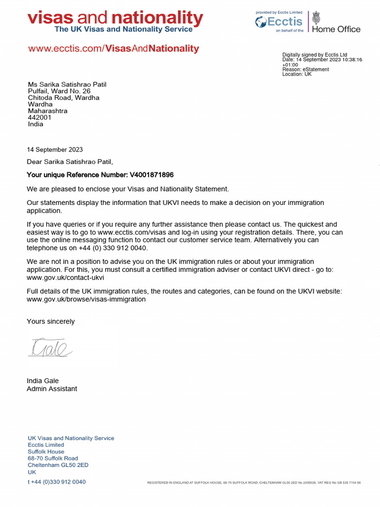 Sarika Patil Ecctis Certificate | PDF