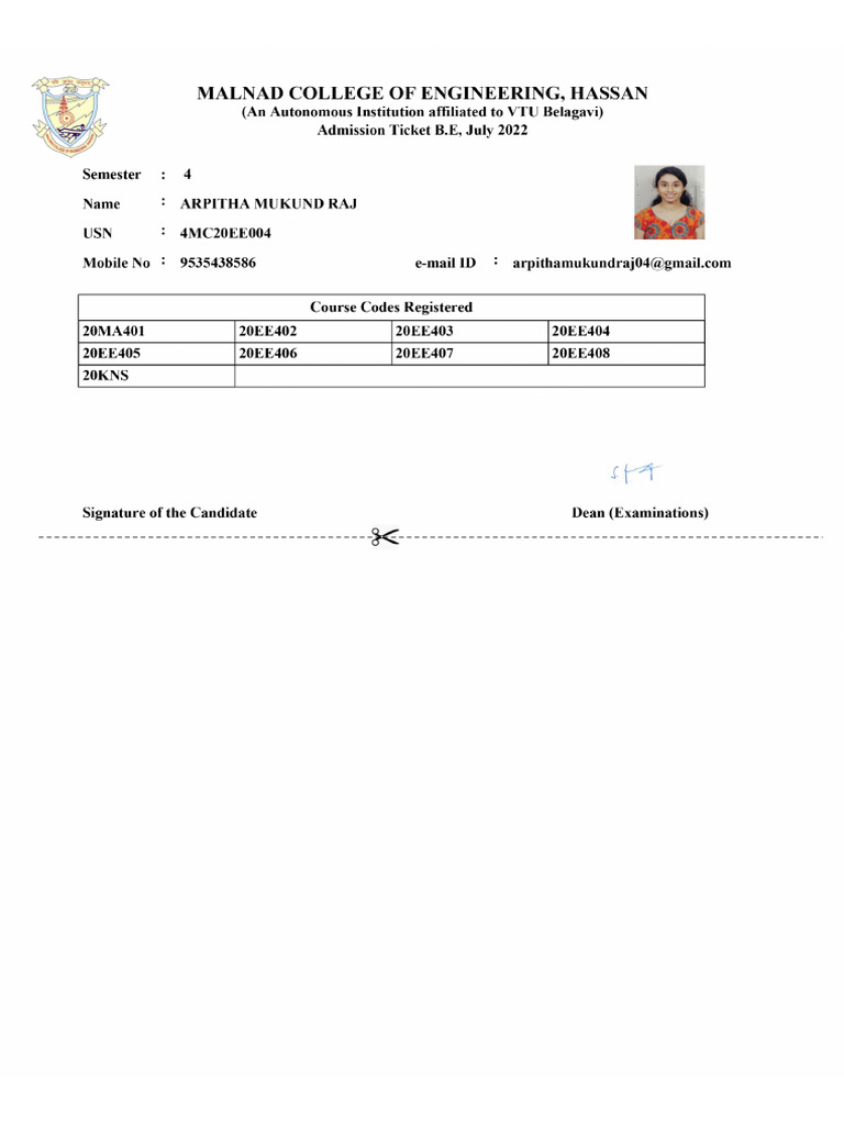 Exam Hall Tickets July2022 4MC20EE004 | PDF Exam Hall Tickets July2022 4MC20EE004 | PDF