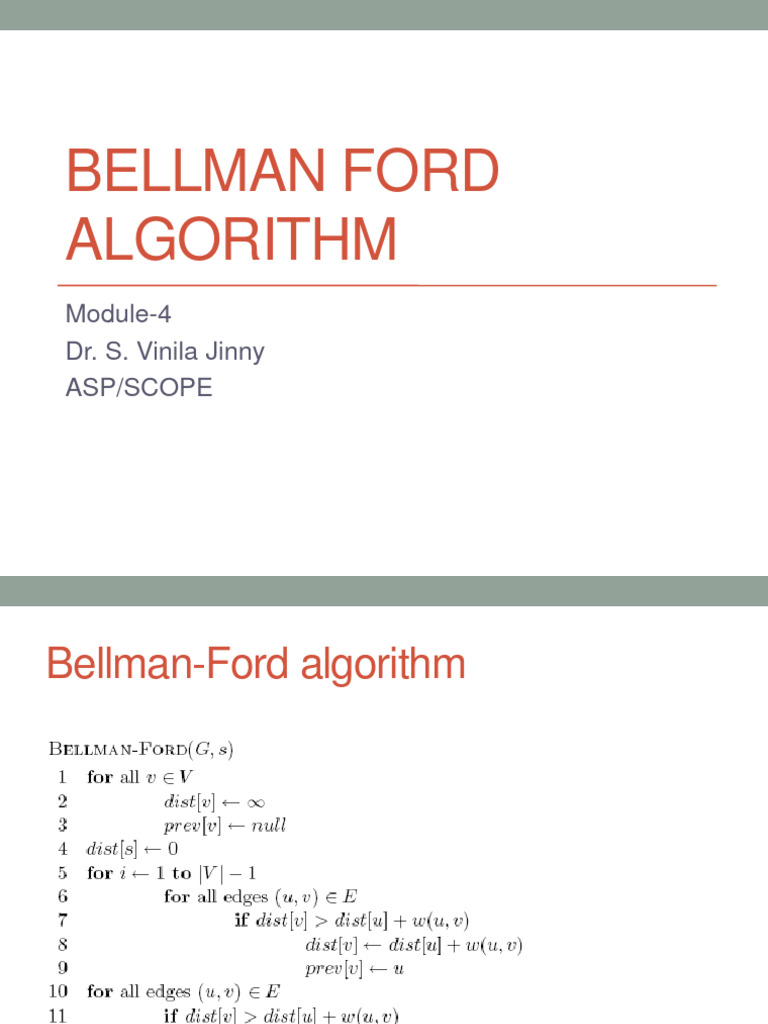 BellMAN Ford Algorithm | PDF