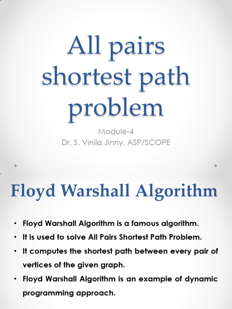 Floyd-Warshall Algorithm Overview | PDF