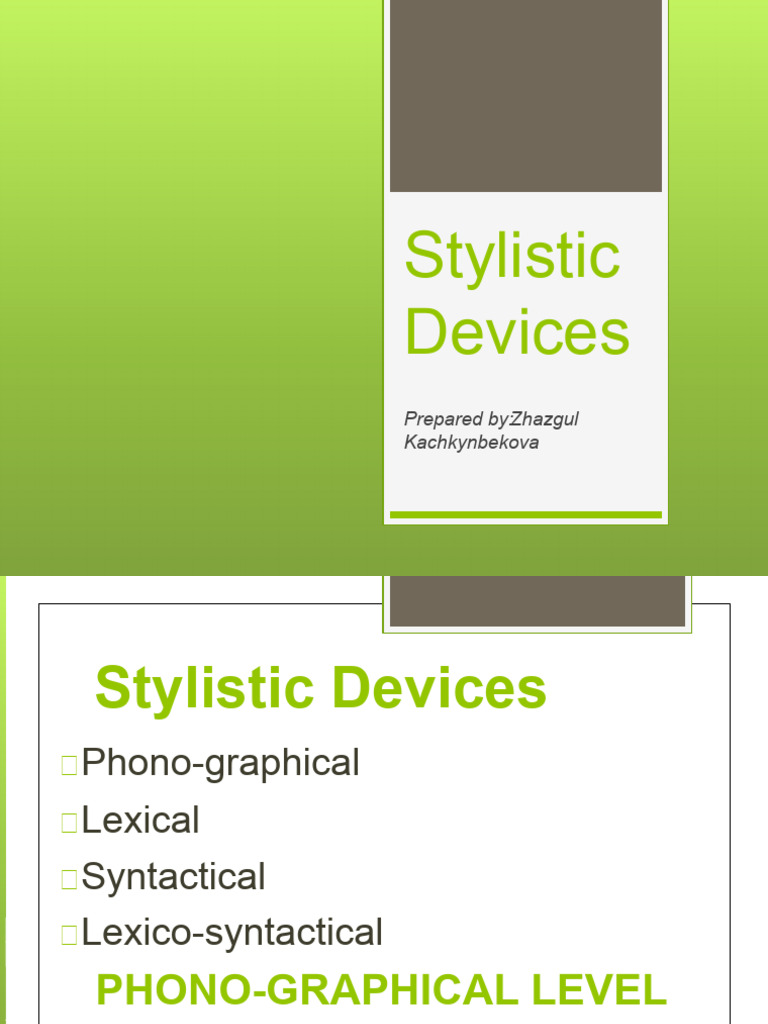 Syntactical Stylistic Devices | PDF | Linguistics | Language Mechanics