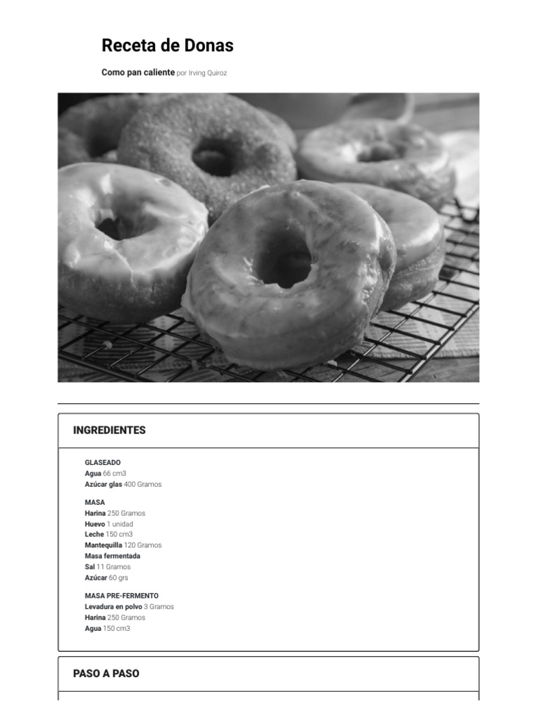 Receta de Donas Glaseadas Caseras | PDF | Cocina, comidas y vino