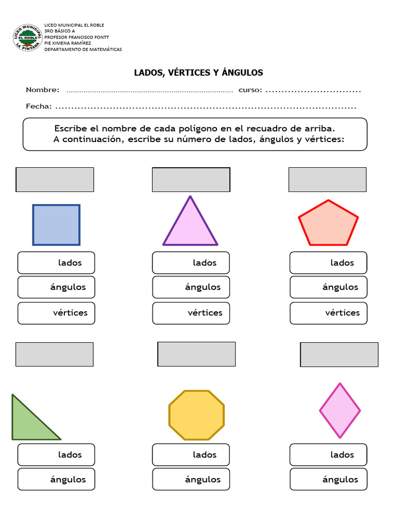 Guía de Vértices, Aristas y Ángulos | PDF