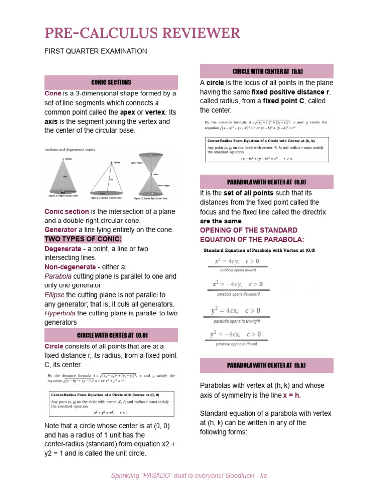 Pre Calculus Pdf Ellipse Classical Geometry