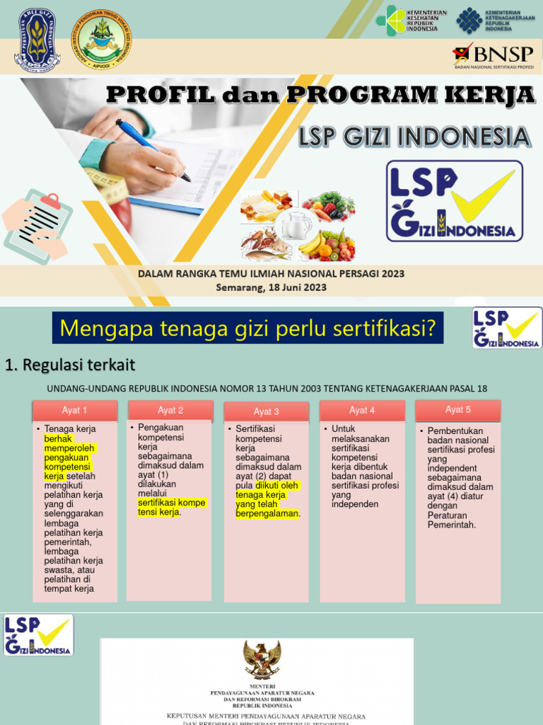 LSP Gizi Indonesia | PDF