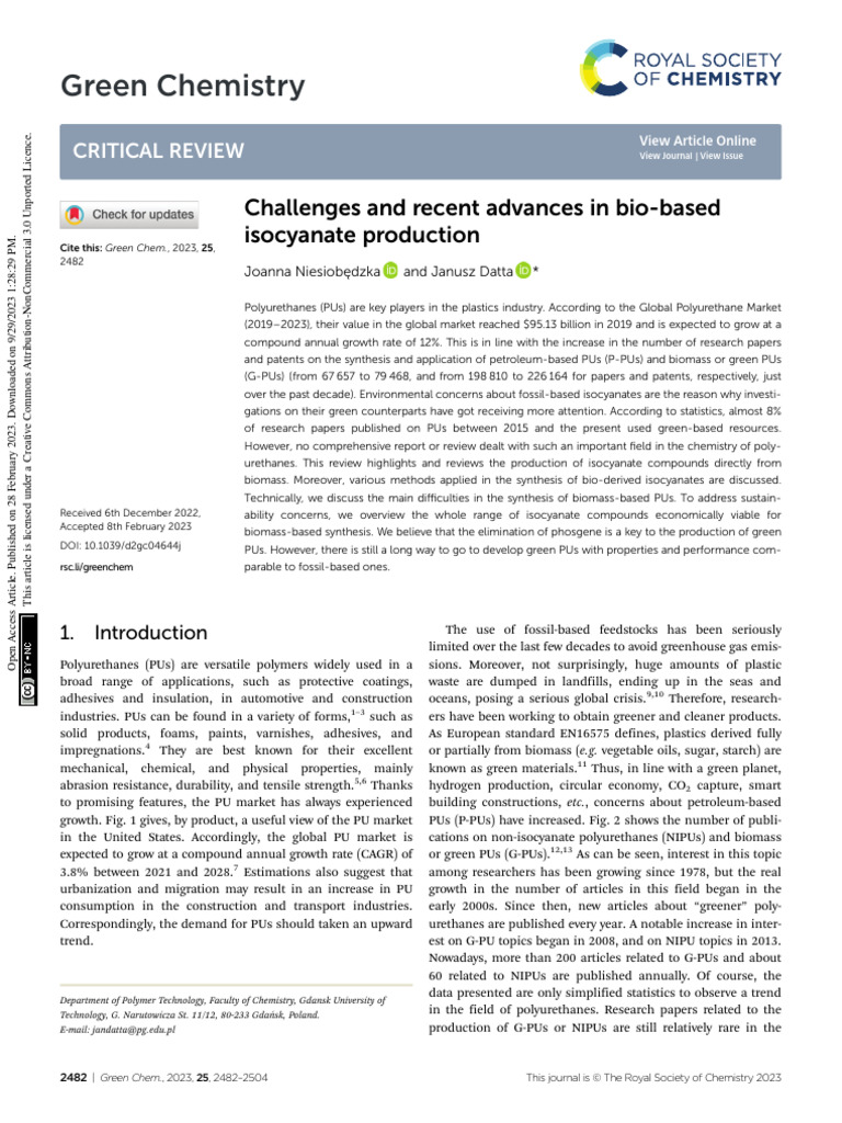 Biobased Pu | PDF | Polyurethane | Chemistry