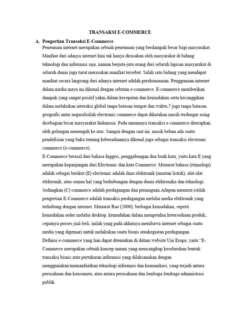 Transaksi E-Commerce | PDF | Bisnis