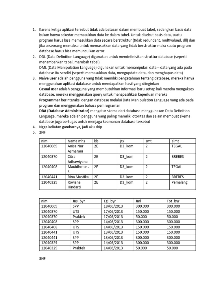 Jawaban Uts Basis Data | PDF