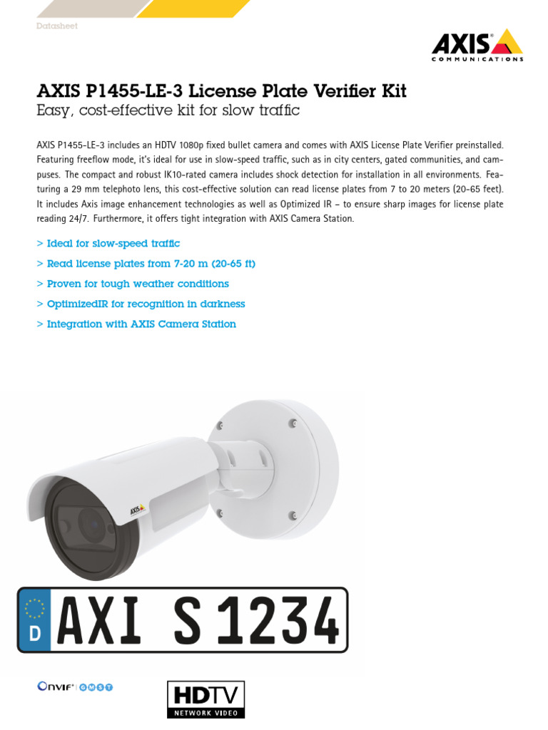 FT - 27 - AXIS P1465-LE-3 L.P-Verifier Kit | PDF