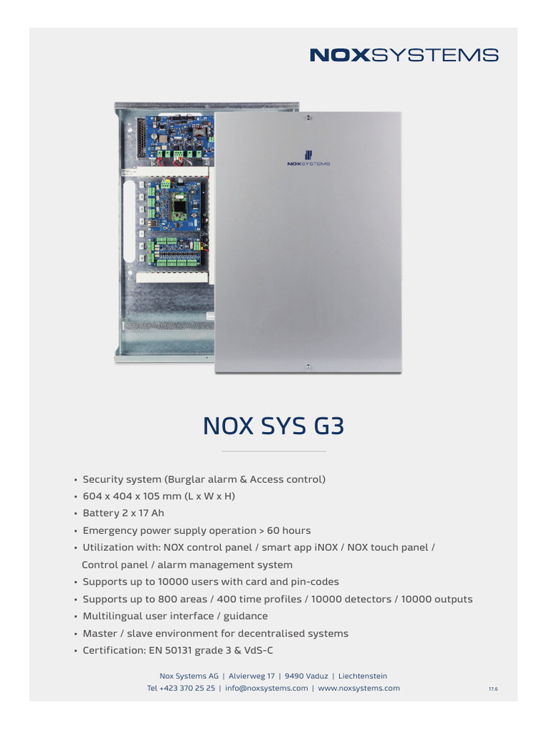 Advanced Security System NOX SYS G3 | PDF | Computers