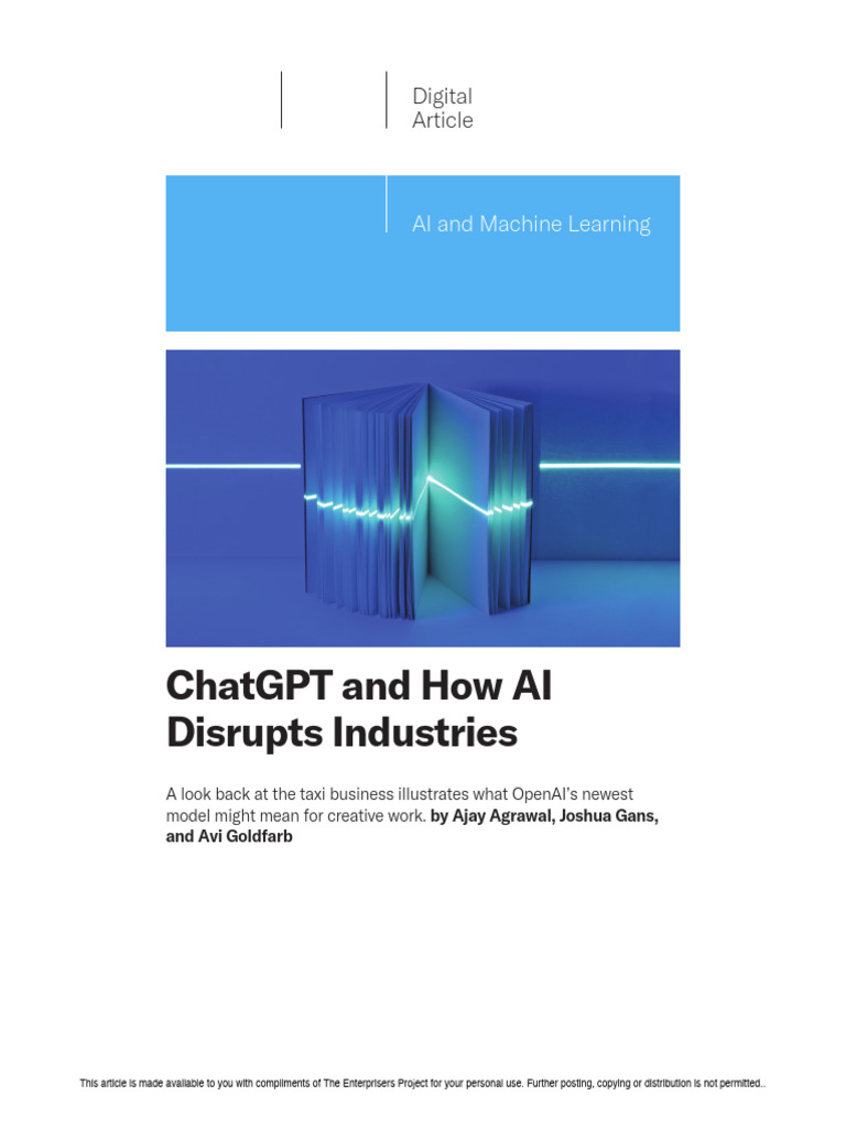 ChatGPT and How AI Disrupts Industries | PDF | Artificial Intelligence ...