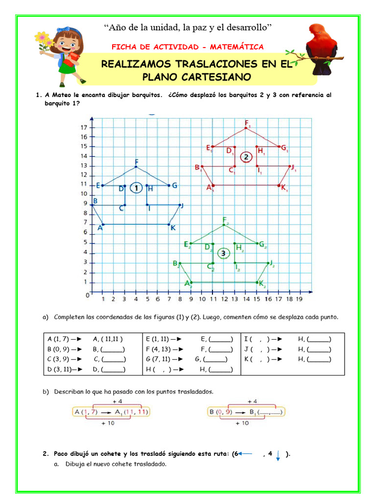 Hoja De Trabajo De Polígonos En El Plano De Coordenadas En Formato Pdf