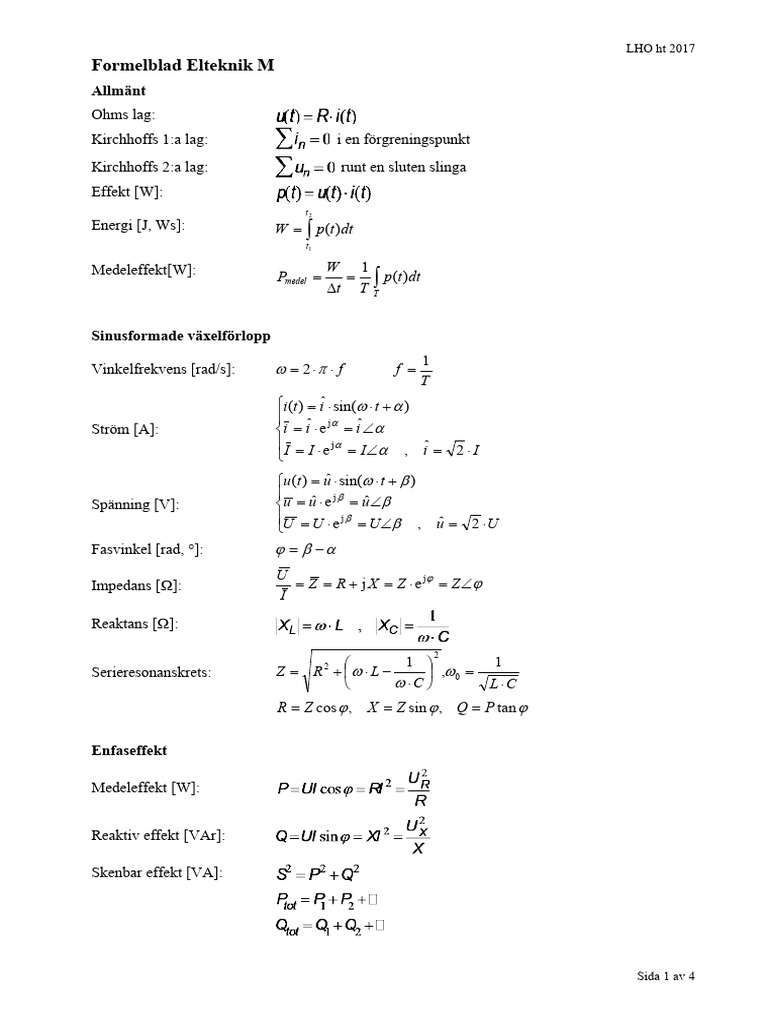 Formula Book | PDF