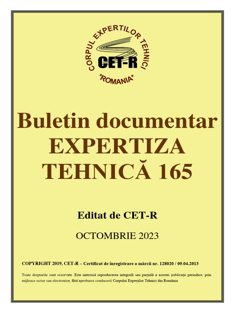 Buletin Doc. Expertiza Tehnica Nr. 165 Trim III 2023 | PDF