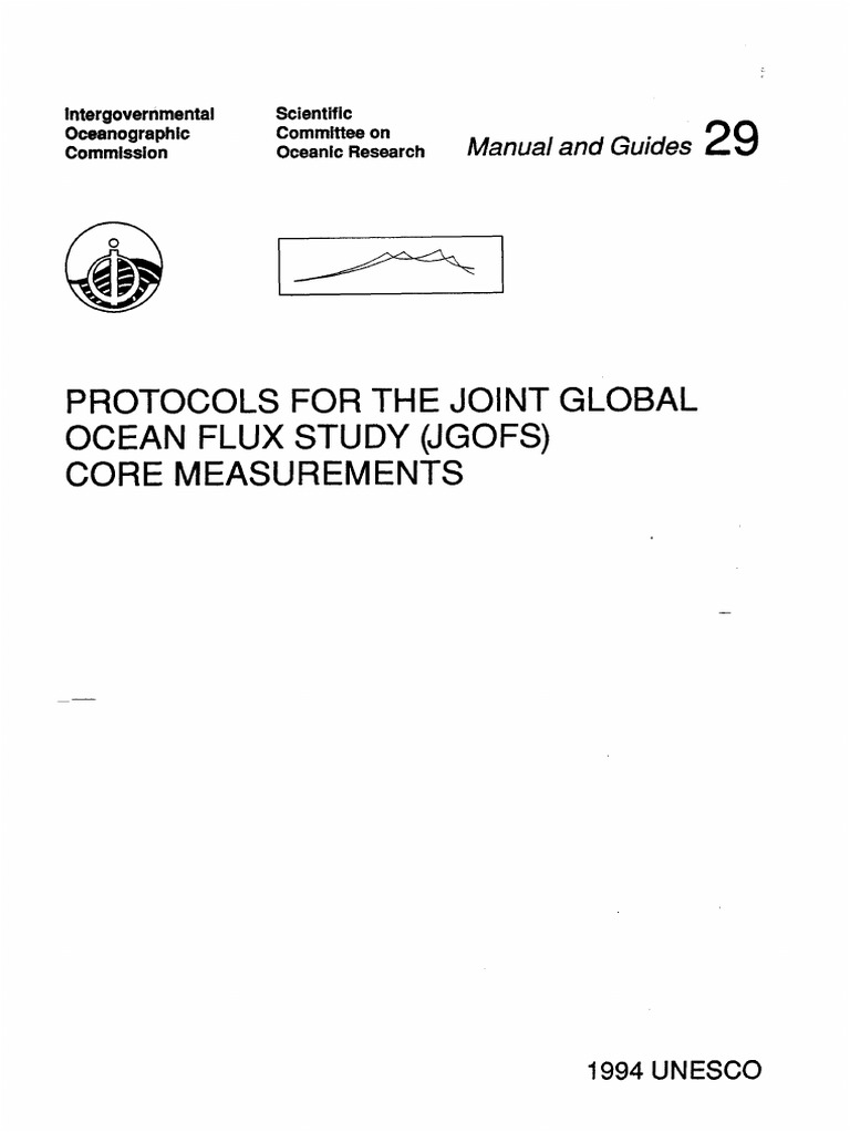 JGOFS Protocal | PDF | Oceans | Total Organic Carbon