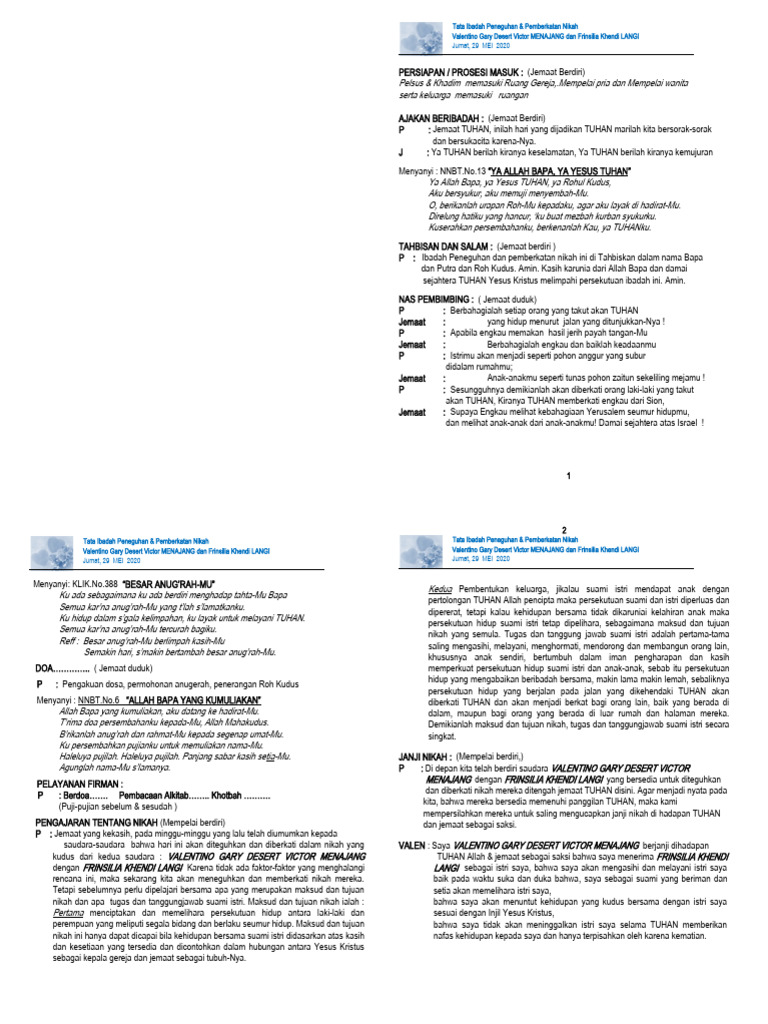 Tata Ibadah Valen & Frinsilia | PDF