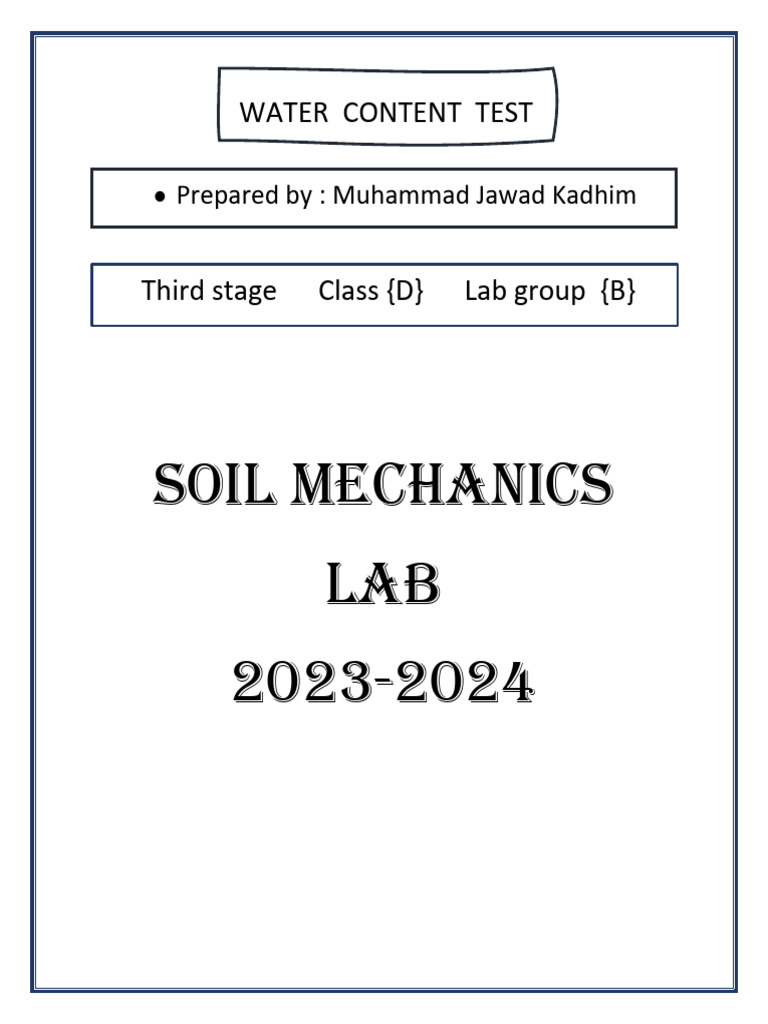 Water Content Test | PDF