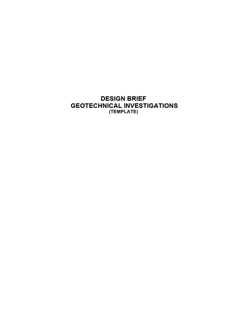 Geotechnical Design Brief (Template) | Download Free PDF | Earth Sciences