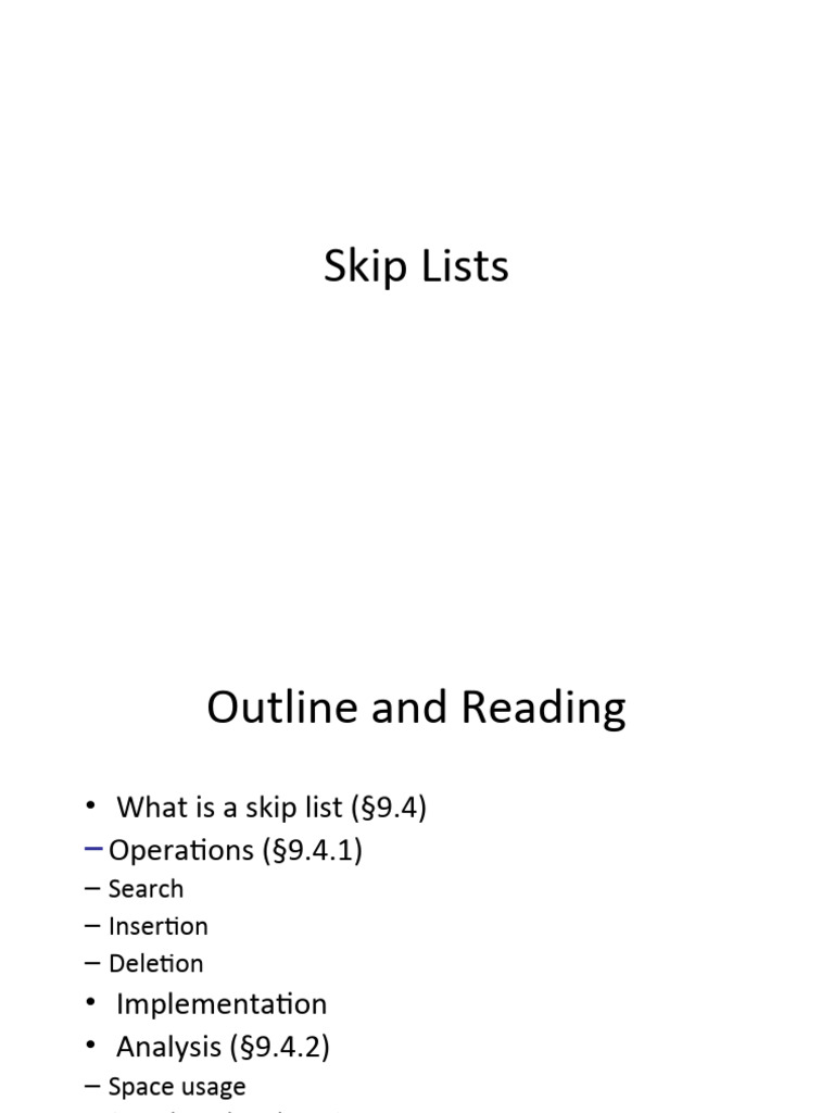 Understanding Skip Lists: Operations & Analysis | PDF | Probability ...