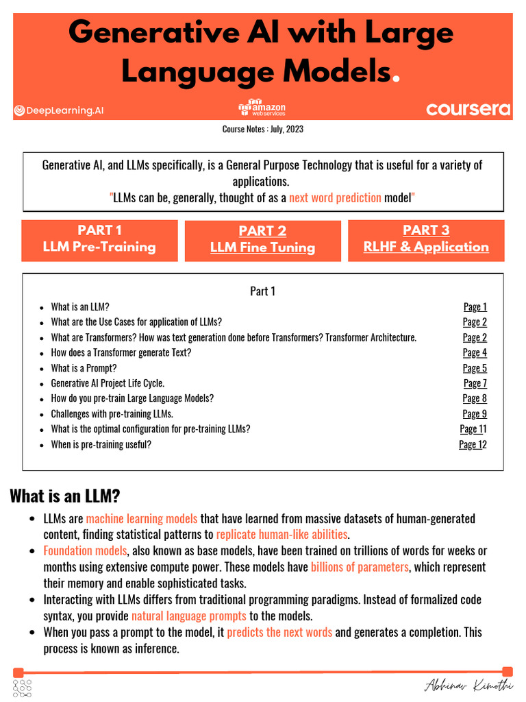 Generative AI With Large Language Models | PDF | Computing | Cybernetics