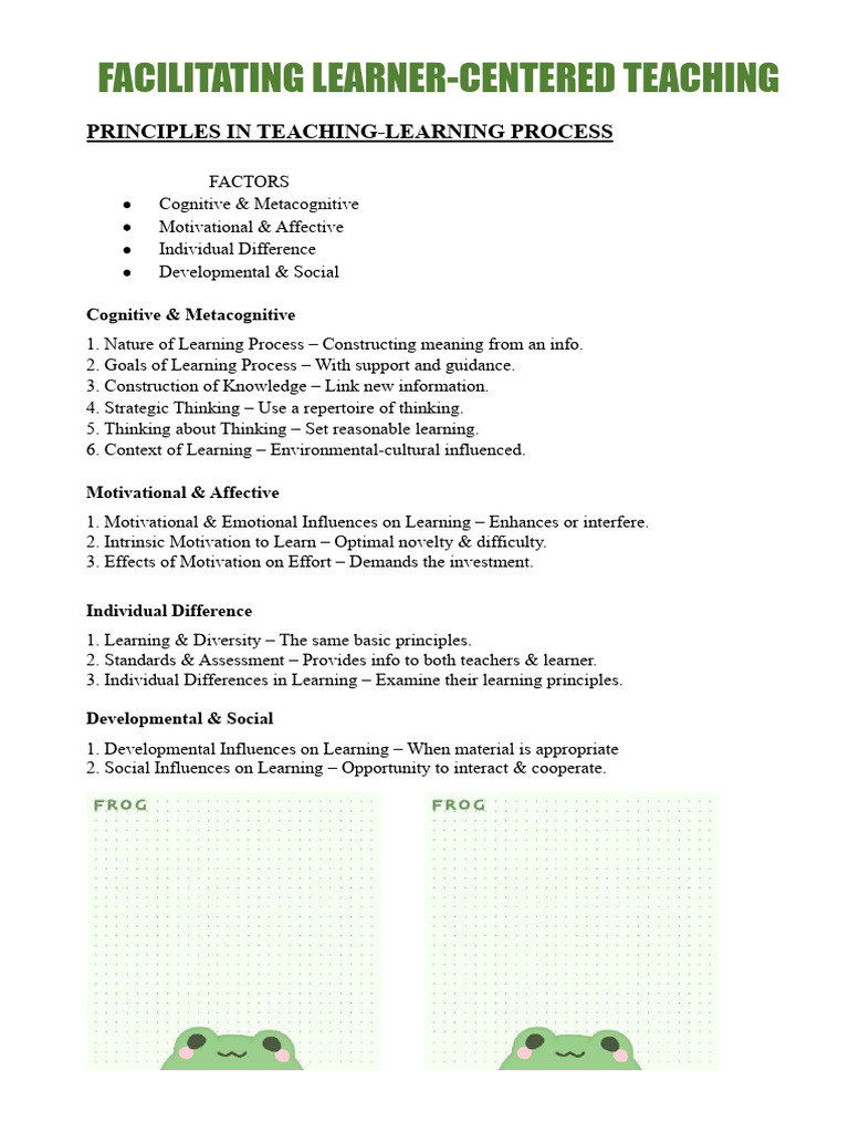Facilitating Learner-Centered Teaching | PDF | Learning | Behaviorism Facilitating Learner-Centered Teaching | PDF | Learning | Behaviorism