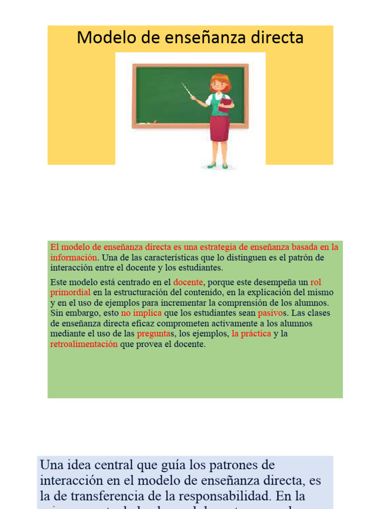 Modelo de Enseñanza Directa | PDF