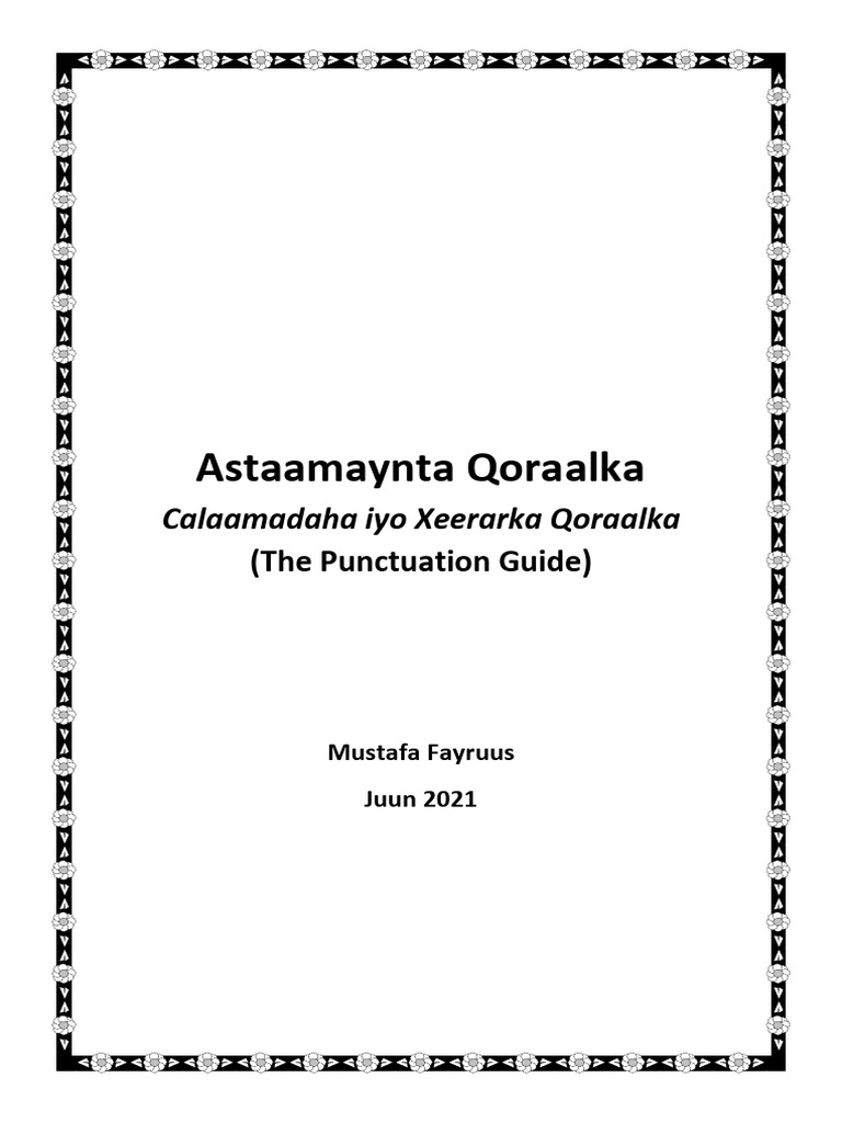 Astaamaynta Qoraalka Calaamadaha Iyo Xee | PDF