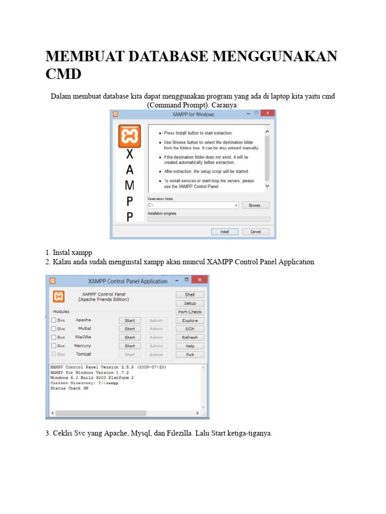Membuat Database Menggunakan CMD | PDF