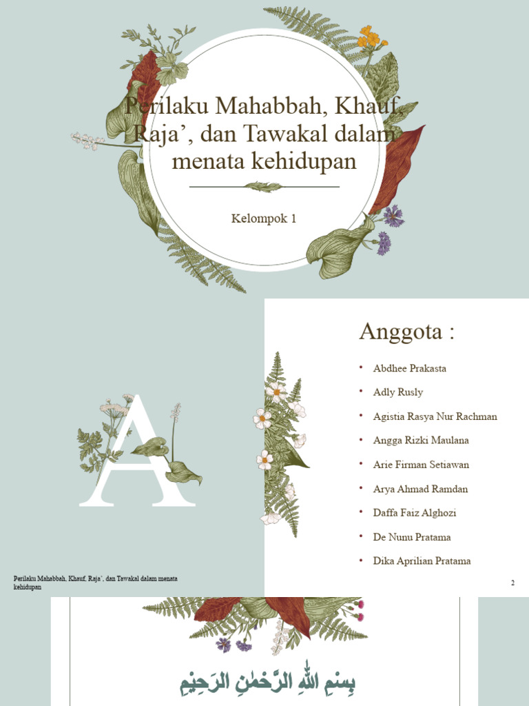 Mahabbah, Khauf, Raja', dan Tawakal | PDF