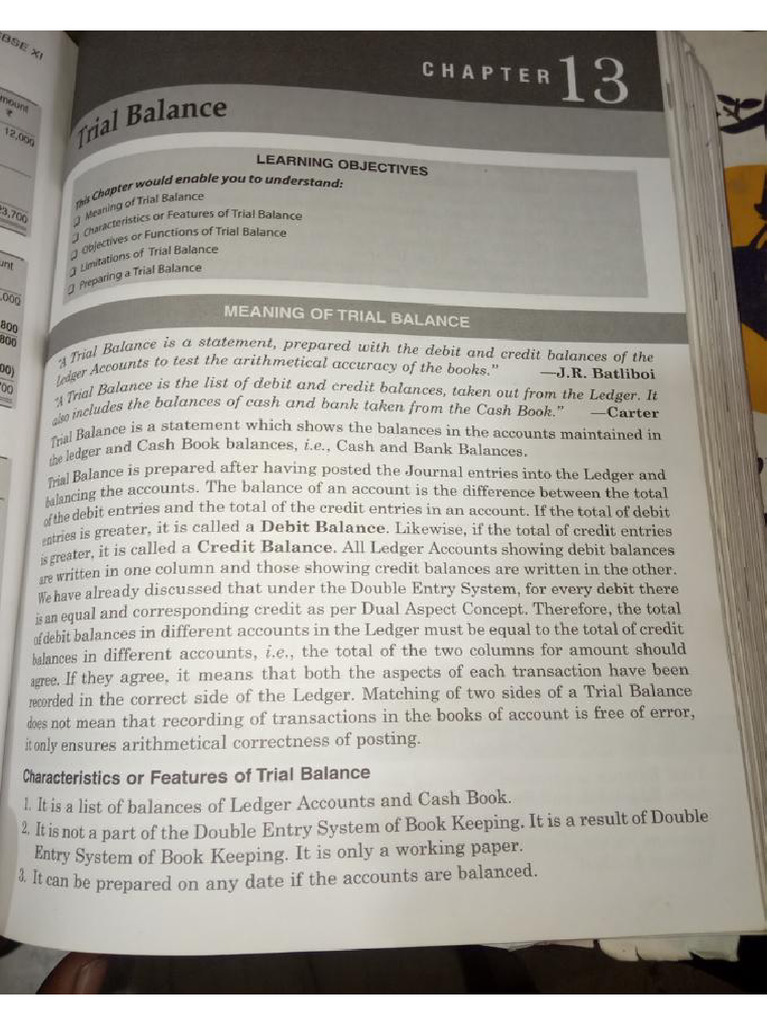 Chapter 13 Trial Balance | PDF