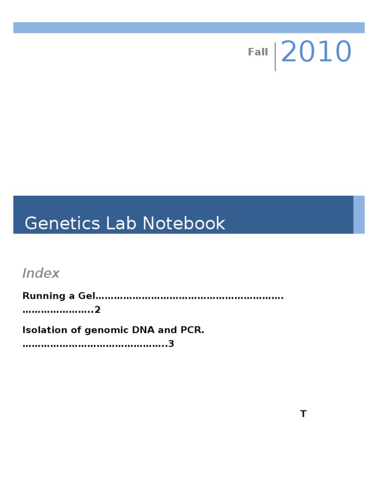 Genetic Lab Notebook | PDF | Nucleic Acid Thermodynamics | Primer ...