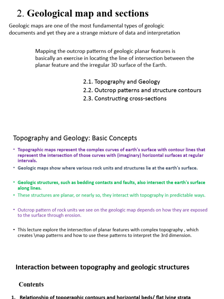 PPT2actMod - Geological Map and Sections | PDF | Contour Line | Topography