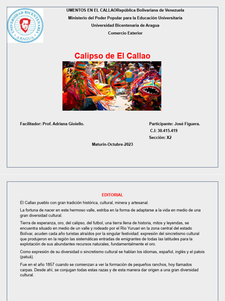 El Carnaval Del Callao | PDF | Carnaval | Venezuela